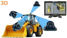 360° Bulldozer Camera System in 1080P 3D Surround View with DVR